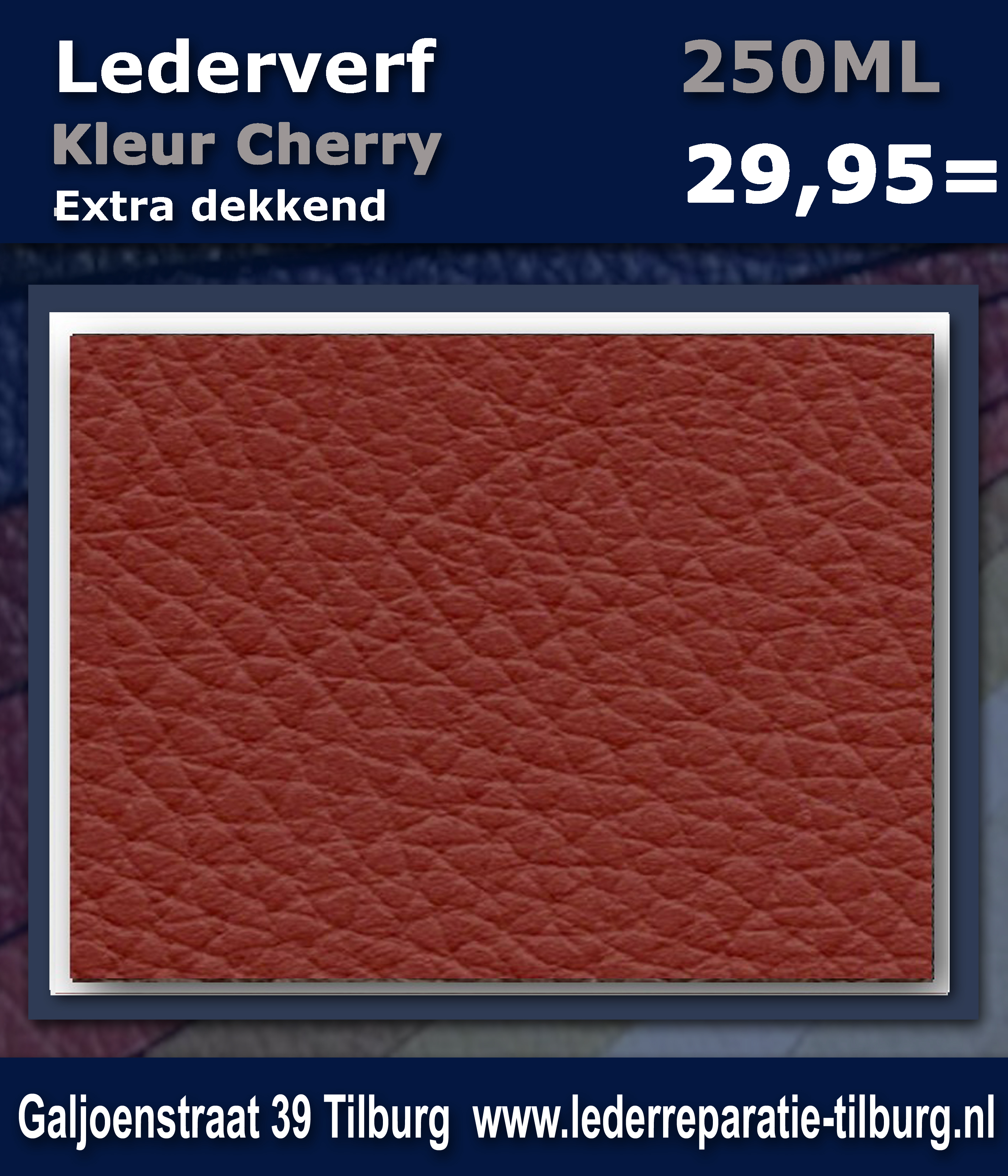 Leerverf in alle kleuren leverbaar